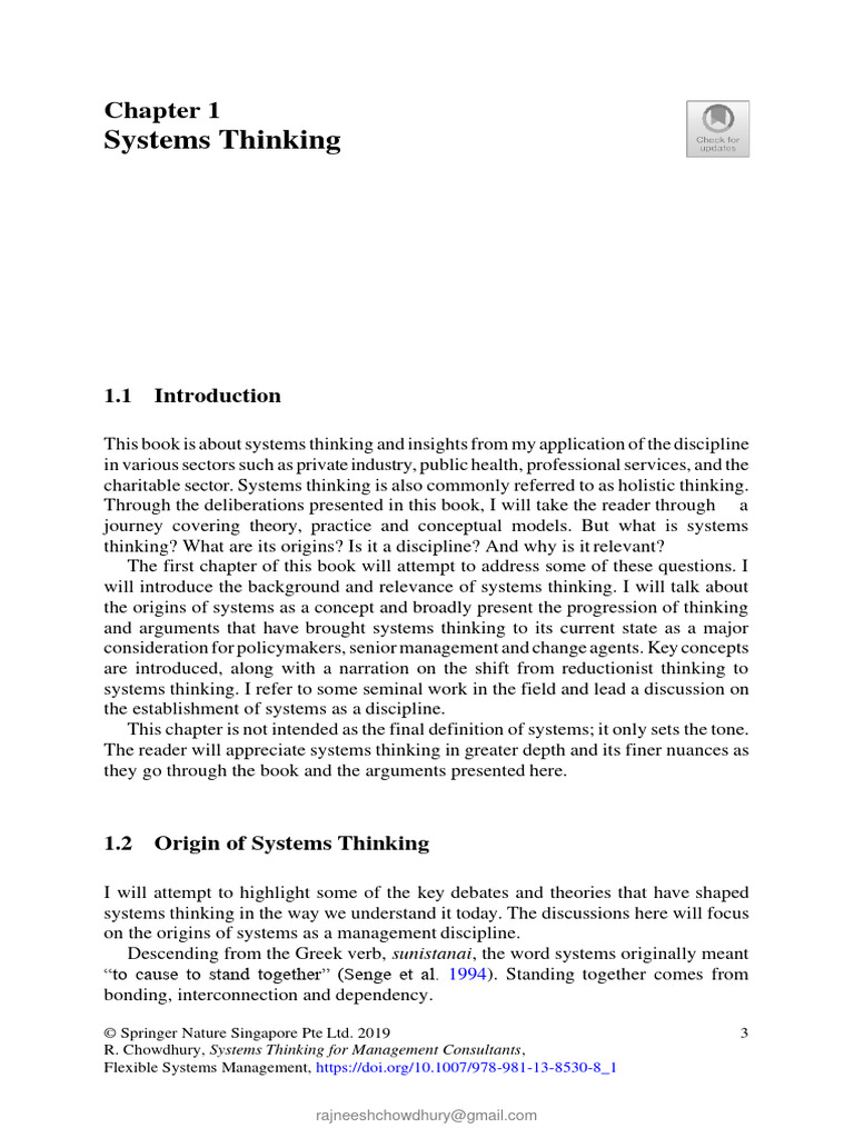 Systems Thinking | PDF | Reductionism | Systems Theory