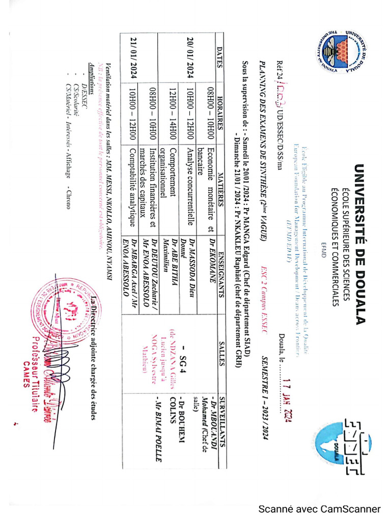 Esc2 Examens de Synthèse Sem1 2024 Vague 2 | PDF