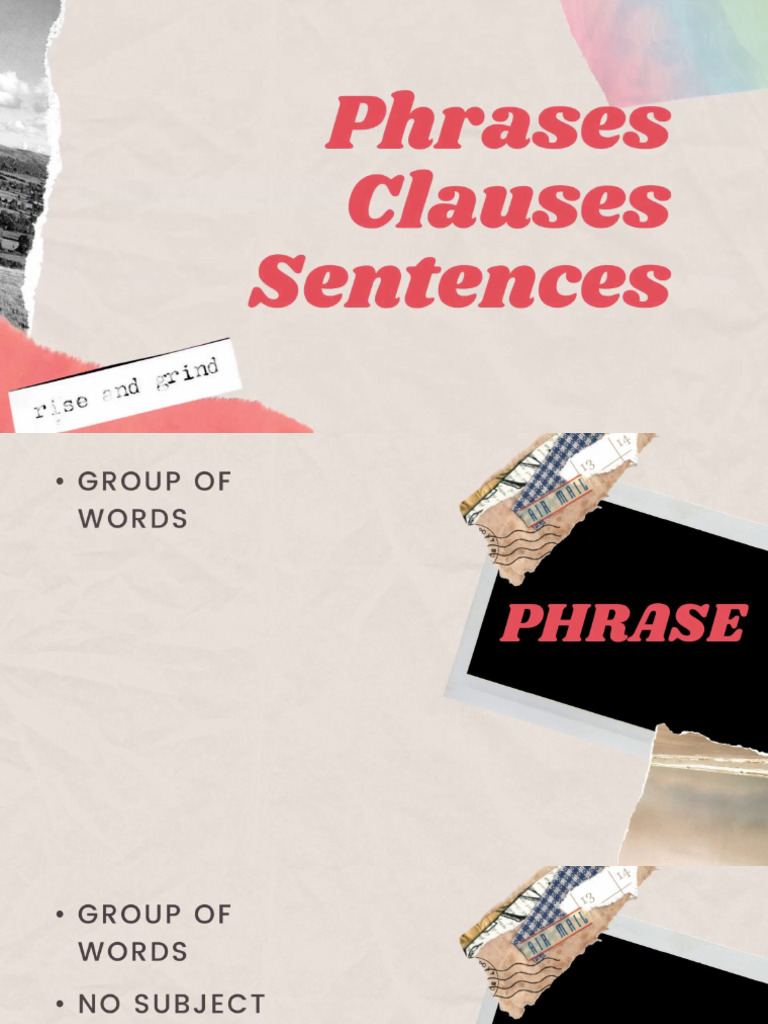 Phrases, Clauses and Sentences | PDF