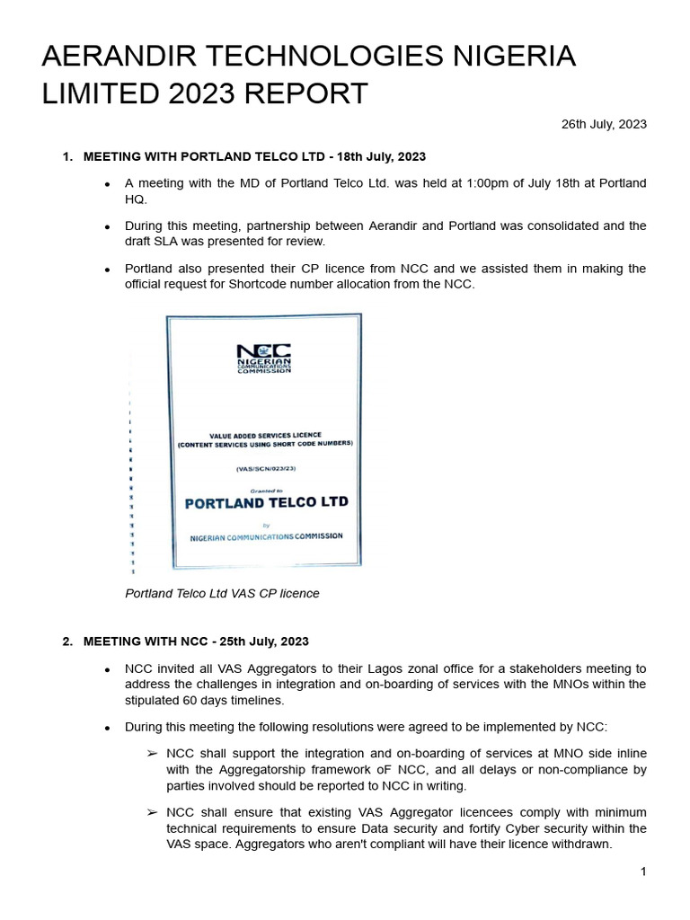Aerandir Technologies Nigeria Limited 2023 Report | PDF | Computing ...