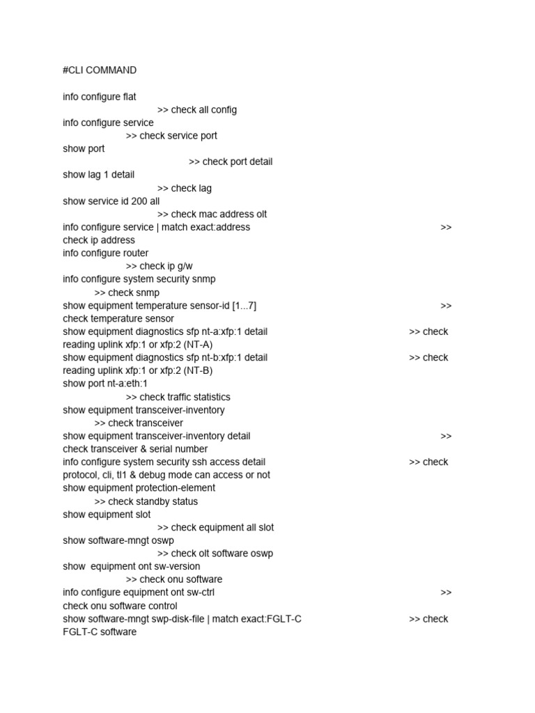 Nokia 7360 OLT CLI Command Guide | PDF | Networking Standards ...