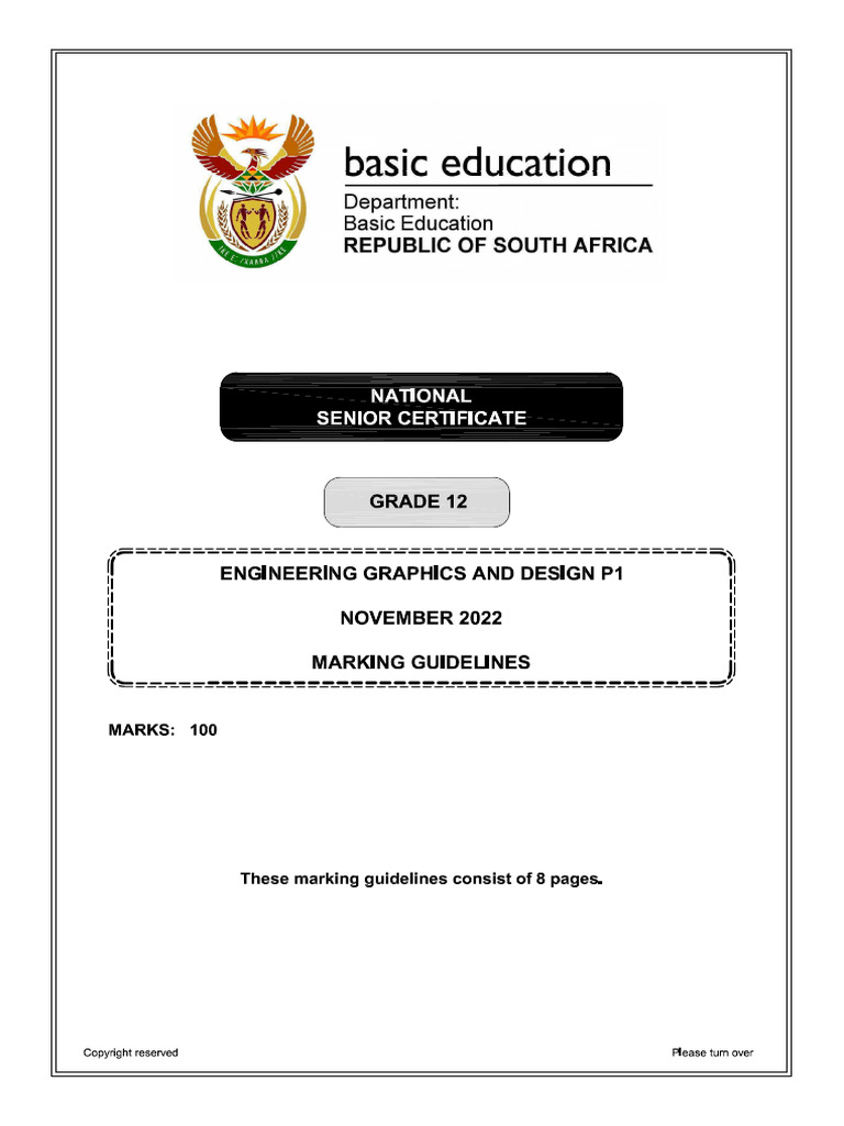 Engineering Graphics & Design P1 Nov 2022 MG Eng | PDF