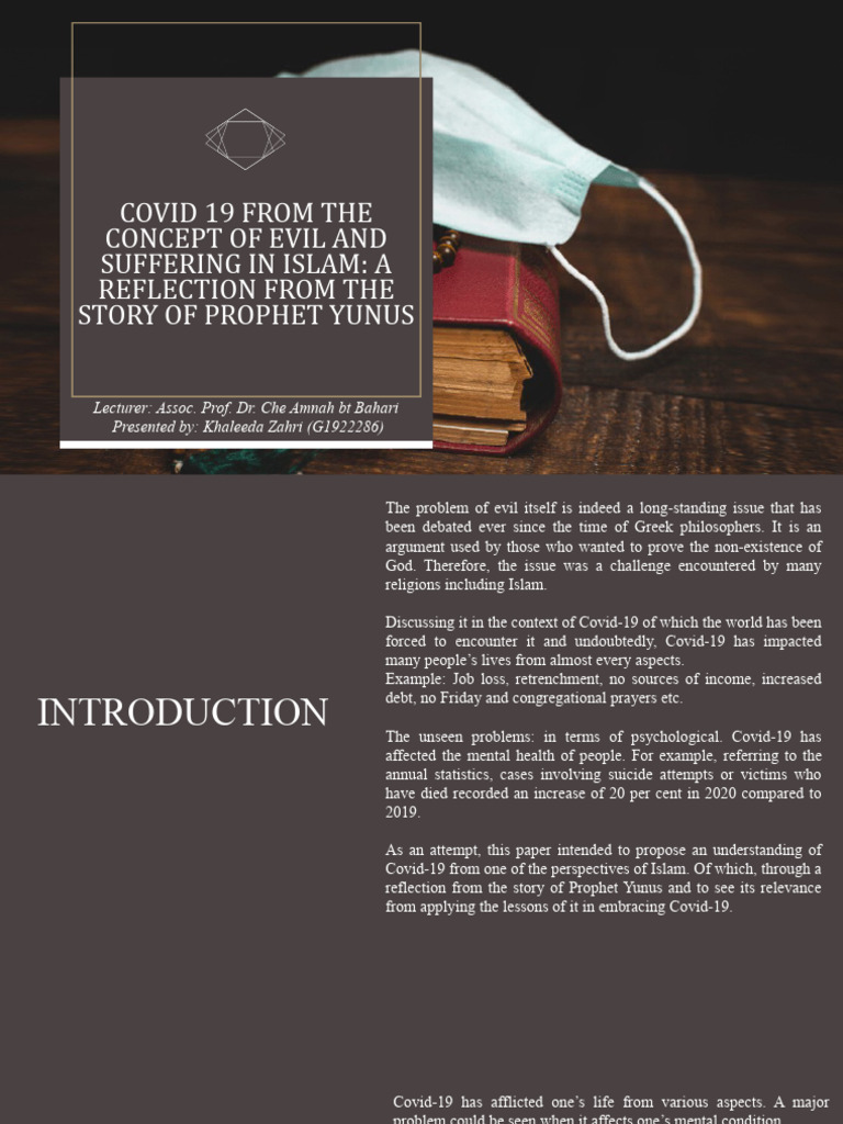 Covid 19 From The Concept of Evil and Suffering in Islam - A Reflection ...