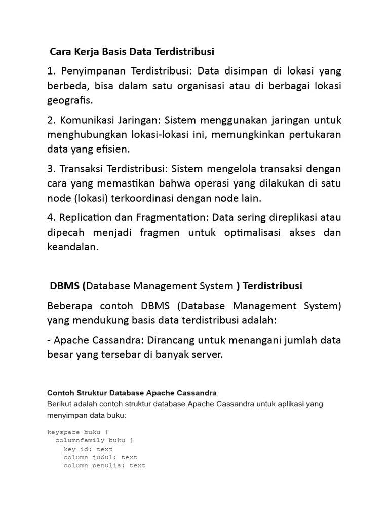 Cara Kerja Basis Data Terdistribusi | PDF Cara Kerja Basis Data Terdistribusi | PDF