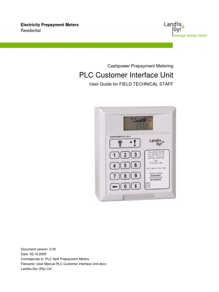 User Manual PLC Customer Interface Unit - Technical Staff | PDF ...