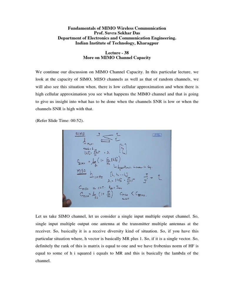 Lec 38 | PDF | Mimo | Probability Distribution