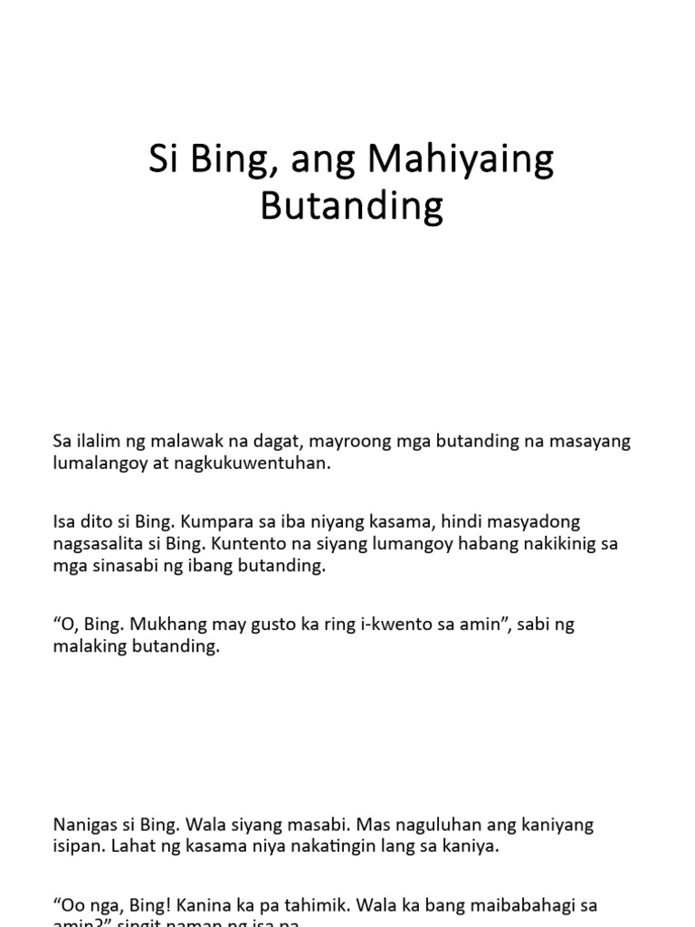 Si Bing Ang Mahiyaing Butanding | PDF