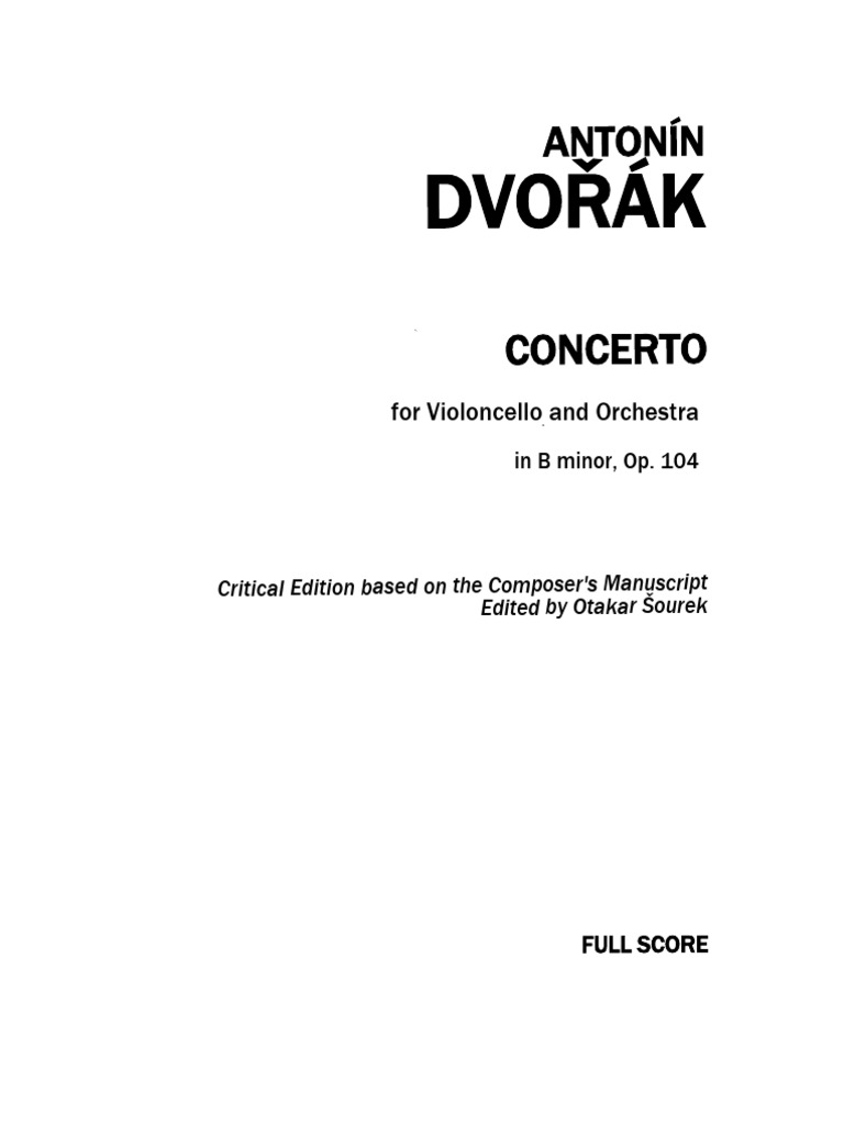 Dvořák Cello Concerto Full Score | PDF