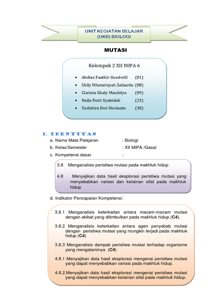 Ukbm Mutasi Xii Mipa 6 - Kel 2 | PDF