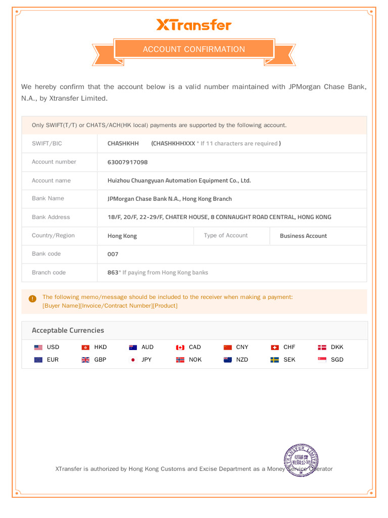 JPMorgan Account Confirmation Details | PDF
