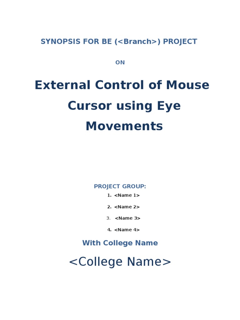 External Control of Mouse Cursor Using Eye Movements | PDF | Support ...