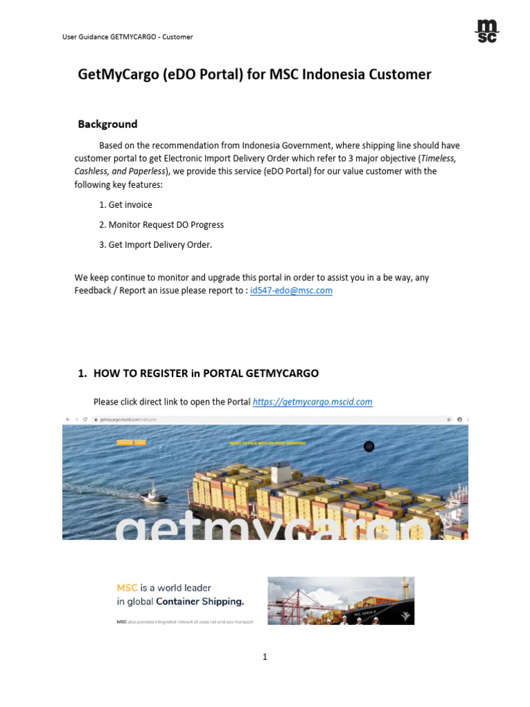 Guidance Customer MSC | PDF