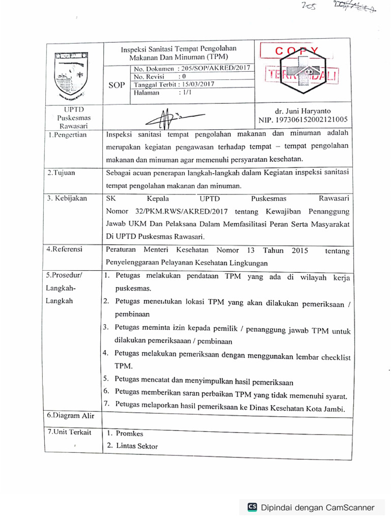 SOP Inspeksi TPM | PDF