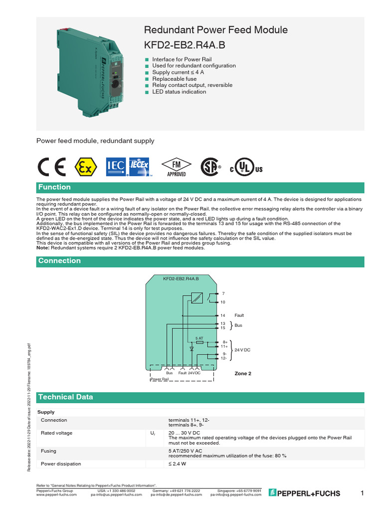 KFD2-EB2.R4A.B Redundant Power Module | PDF