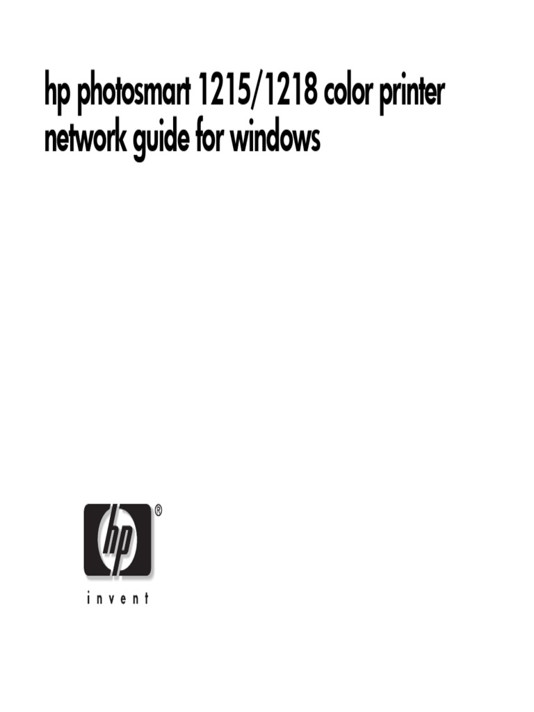 HP Photosmart 1215/1218 Color Printer Network Guide For Windows | PDF ...