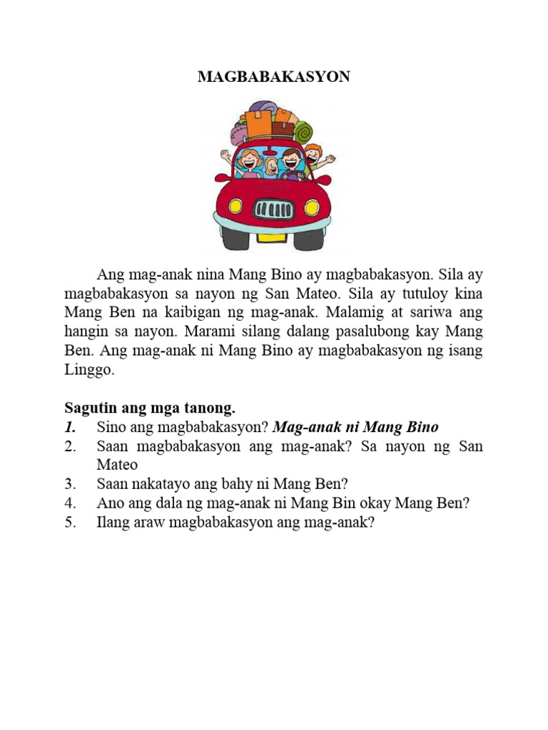 5 Maikling Kuwento Na May 5 Tanong2 | PDF