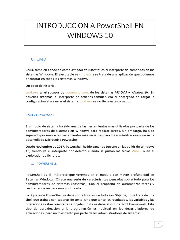 Introduccion A Power Shell | PDF | Archivo de computadora | Interfaz de línea de comando