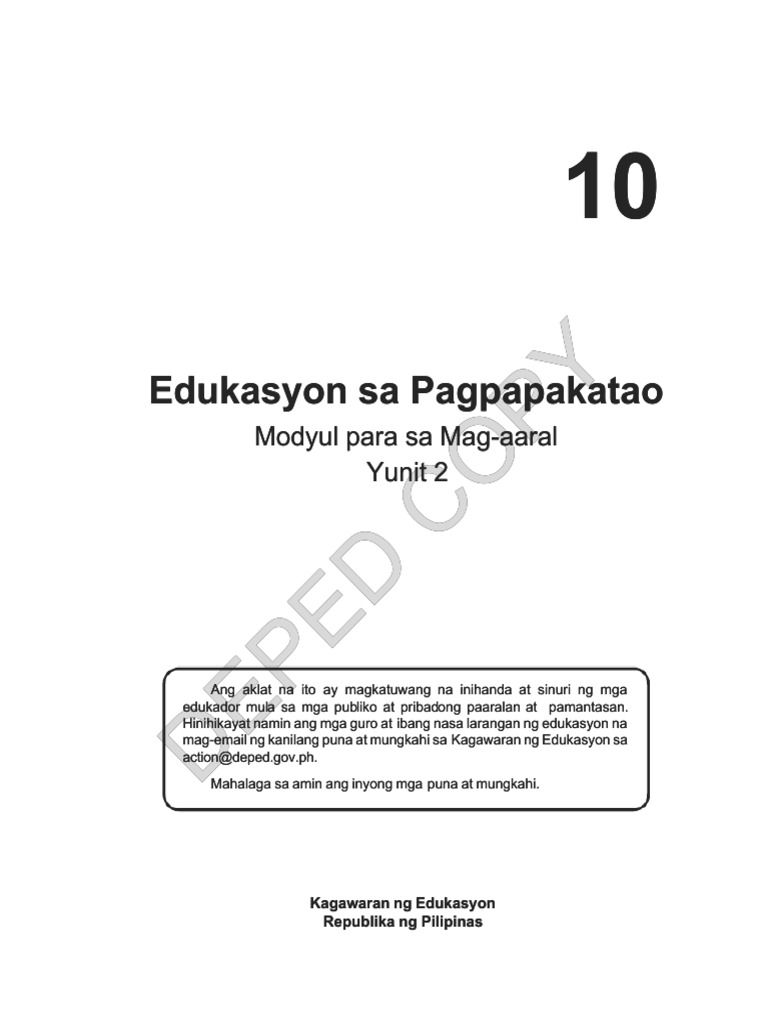 Esp Grade 10 Learners Module Unit2 | PDF