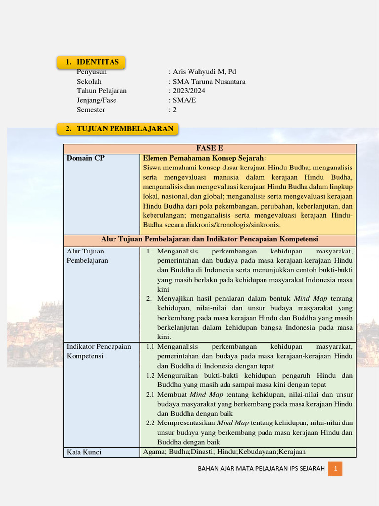Bahan Ajar Ips Sejarah 2024 - Revisi | PDF