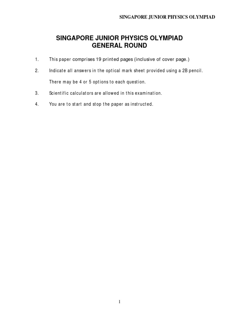 SJPO General Round Sample | Download Free PDF | Nuclear Fission | Force