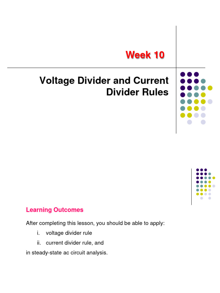 BEV10403 - Week 10 - Voltage and Current Divider Rules | PDF | Electrical Impedance | Electrical ...