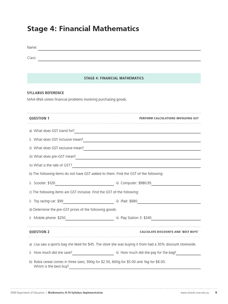 Financial Mathematics - Questions | PDF