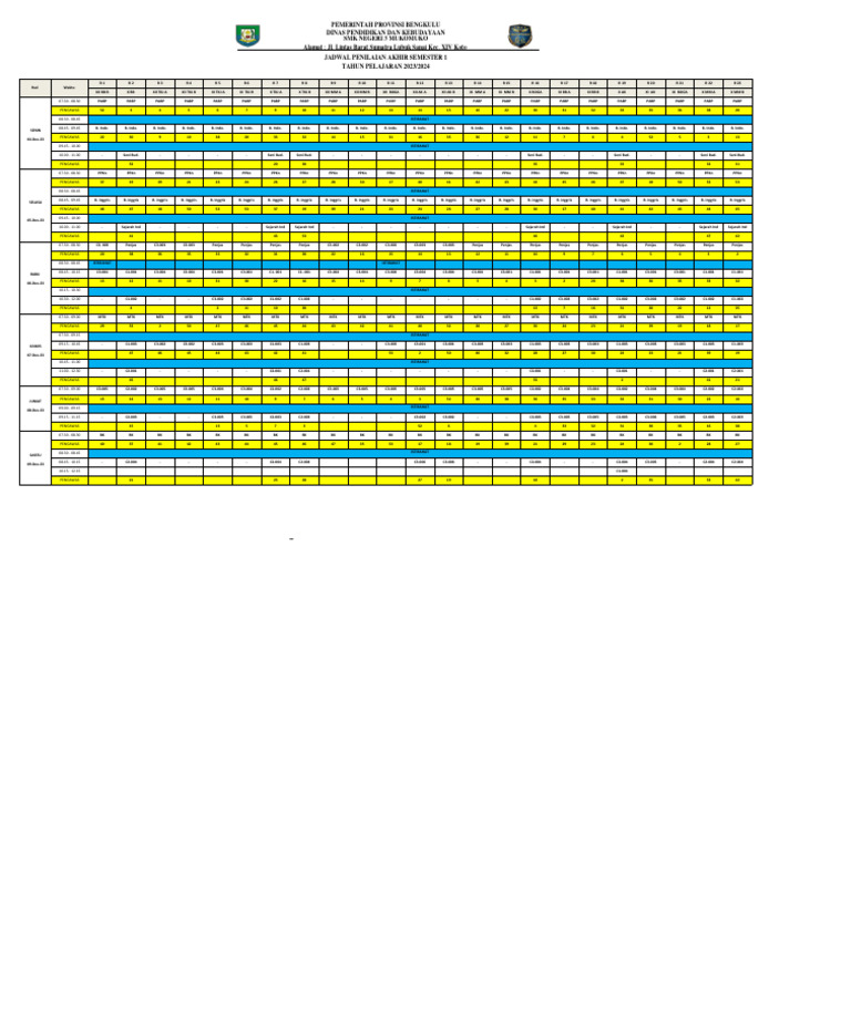 Jadwal Pas Ganjil 2023 | PDF
