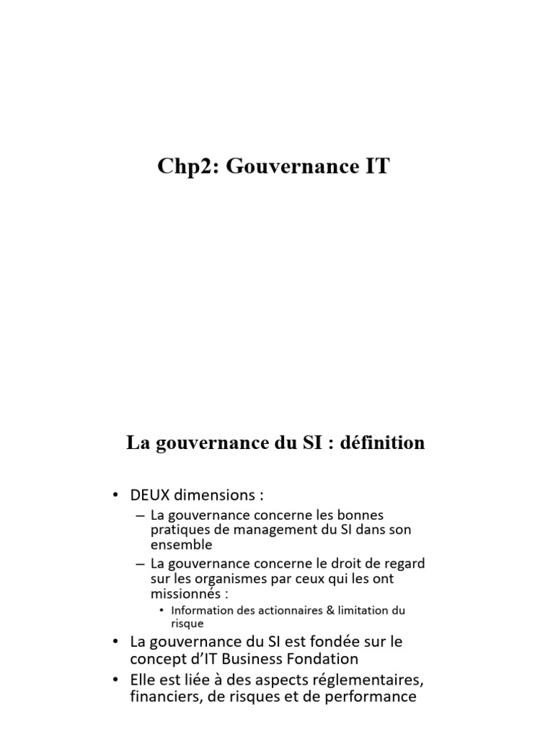 CHP2 | PDF | COBIT | Gouvernance