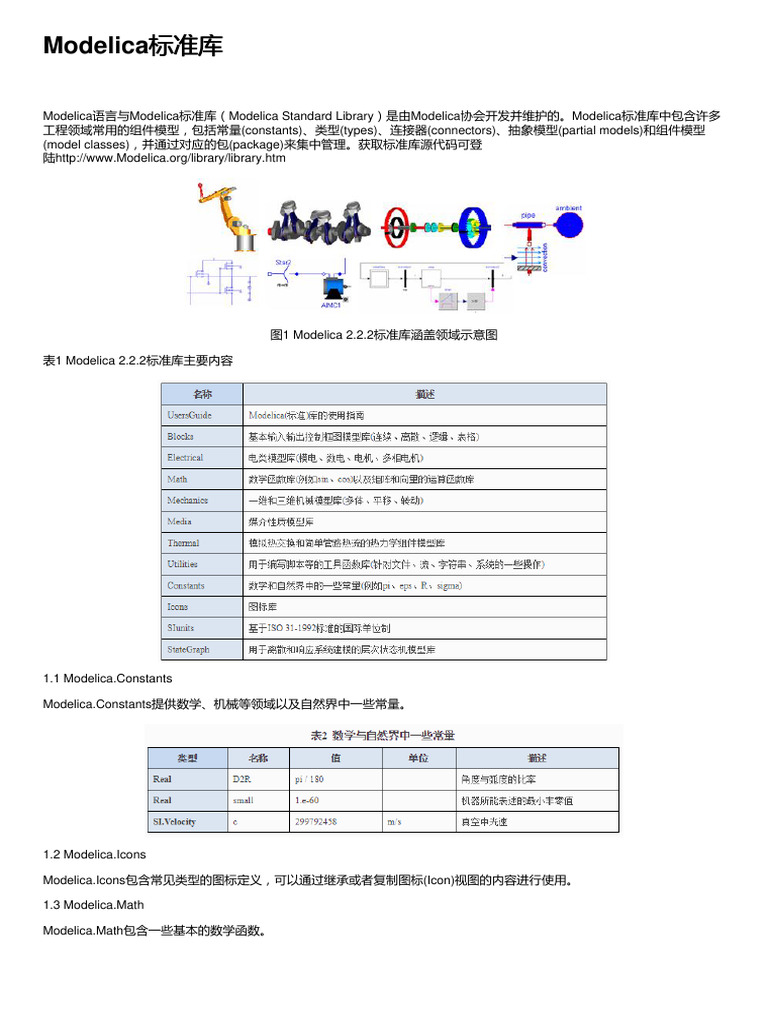 Modelica标准库 | PDF