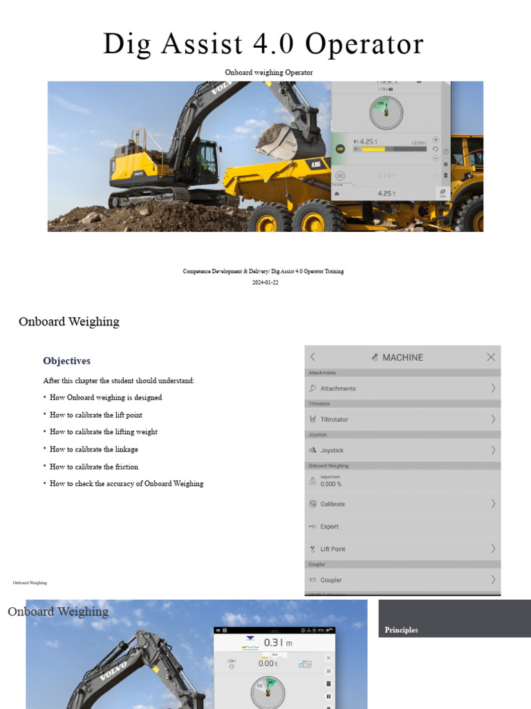 Dig Assist 4.0 OBW Operator | Download Free PDF | Weight | Calibration