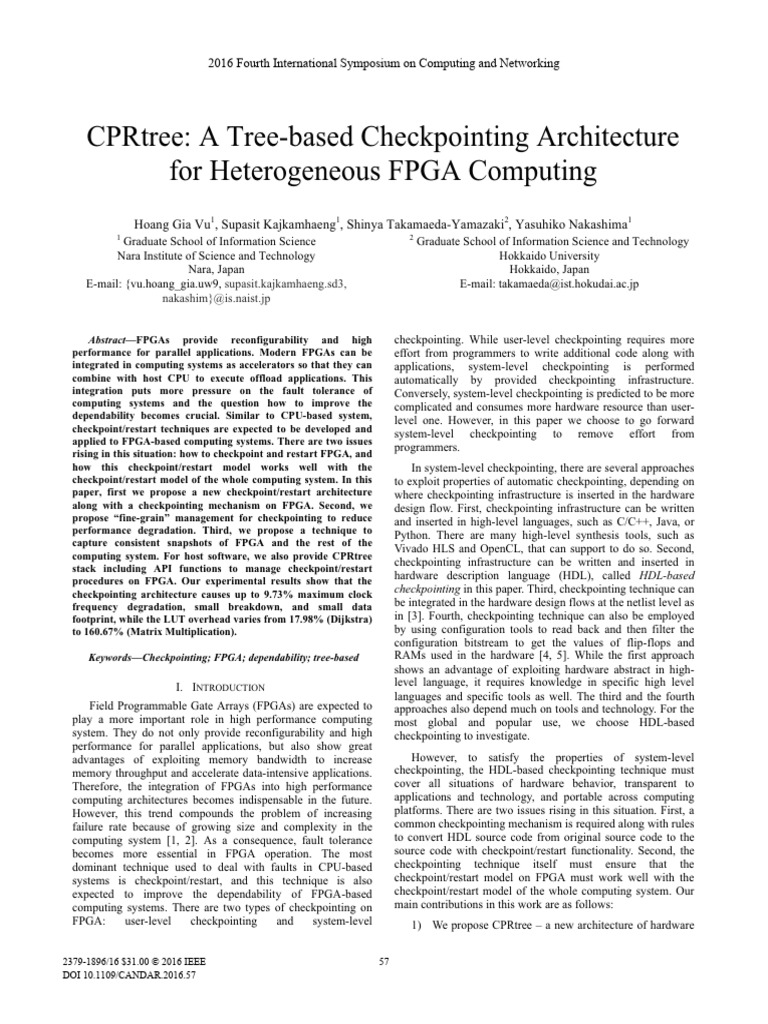 Pdf Of Papers Pdf Field Programmable Gate Array Computer Data Storage