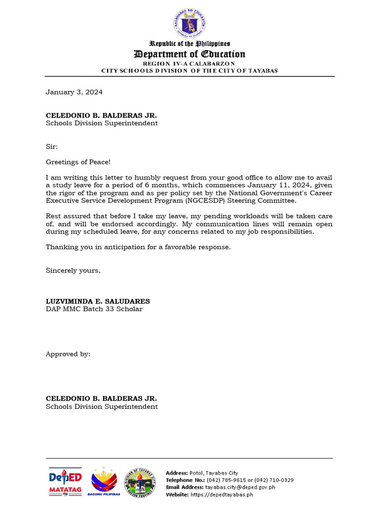 Letter Request Study Leave | PDF Letter Request Study Leave | PDF