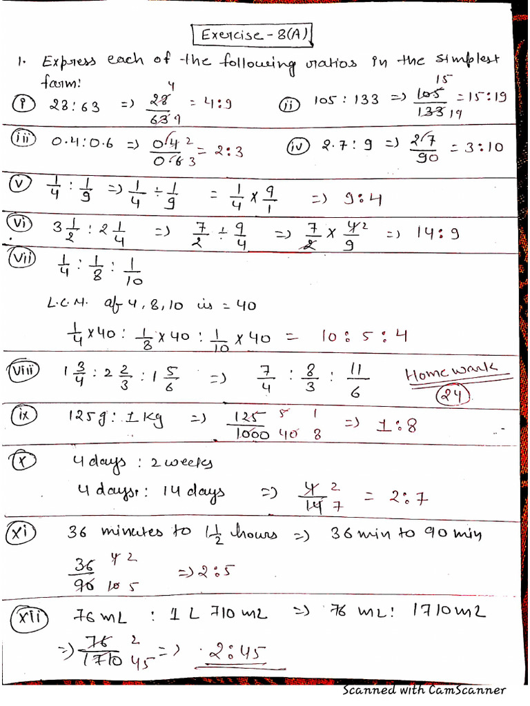 Class7composite Maths Ex 8A | PDF