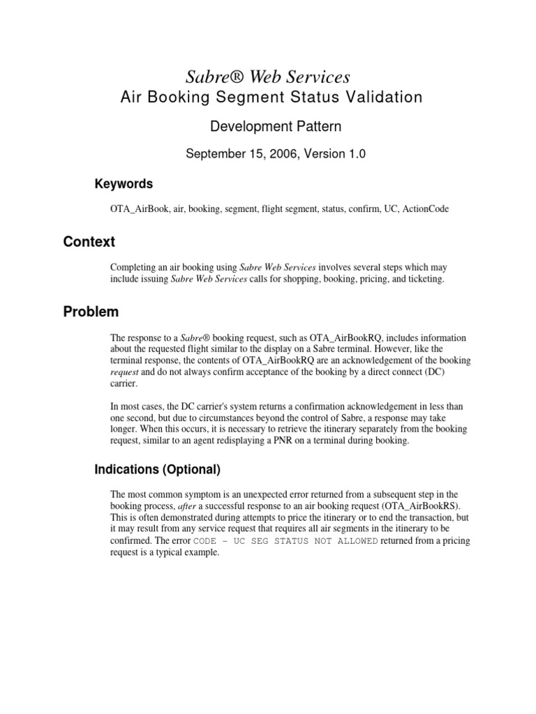 Air Booking Segment Status Validation | PDF | Pricing | Legal Liability
