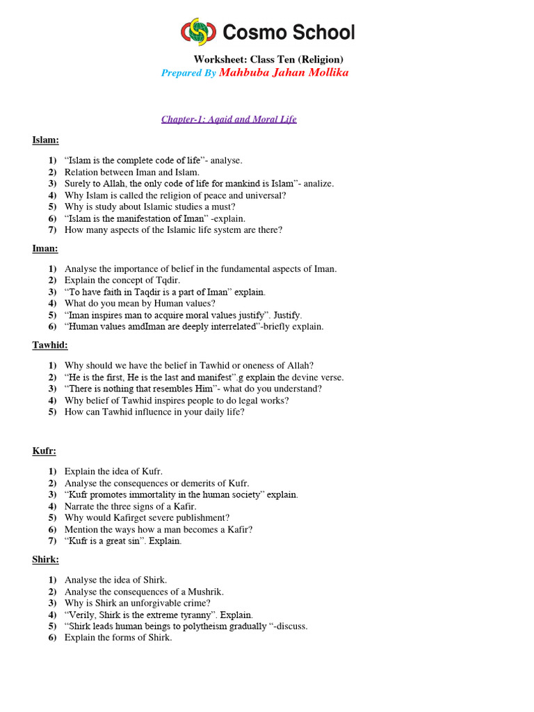 Islam & Moral Education | PDF | Kafir | Prophets And Messengers In Islam