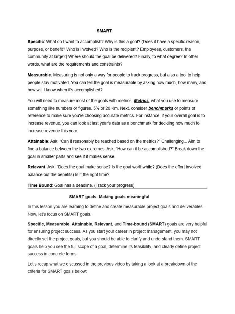 SMART Goals and OKRs | PDF | Goal | Performance Indicator