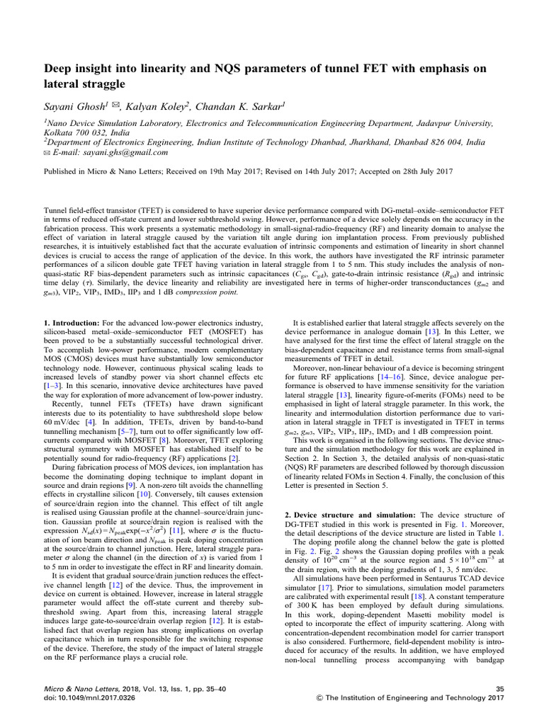 Ghosh2017 (Detailed) - NQS Model For RF and Linearity | PDF