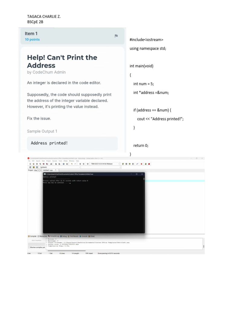 Pointers Activity Pdf Pointer Computer Programming Mathematical Logic 3556