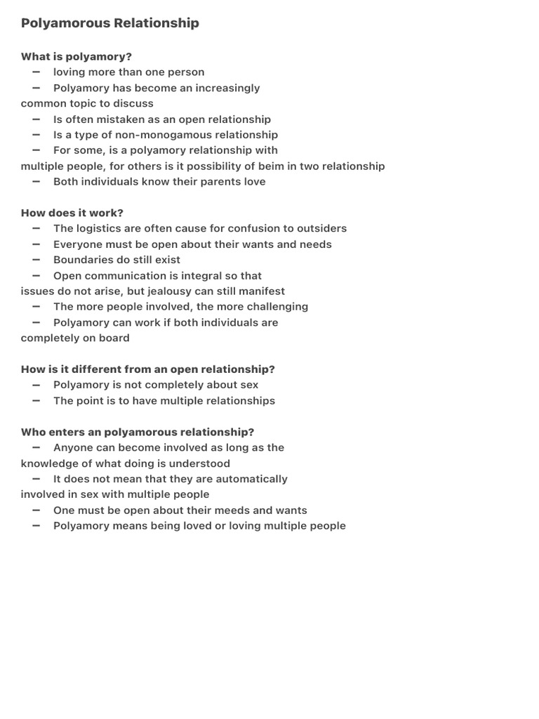 Polyamorous Relationship | PDF