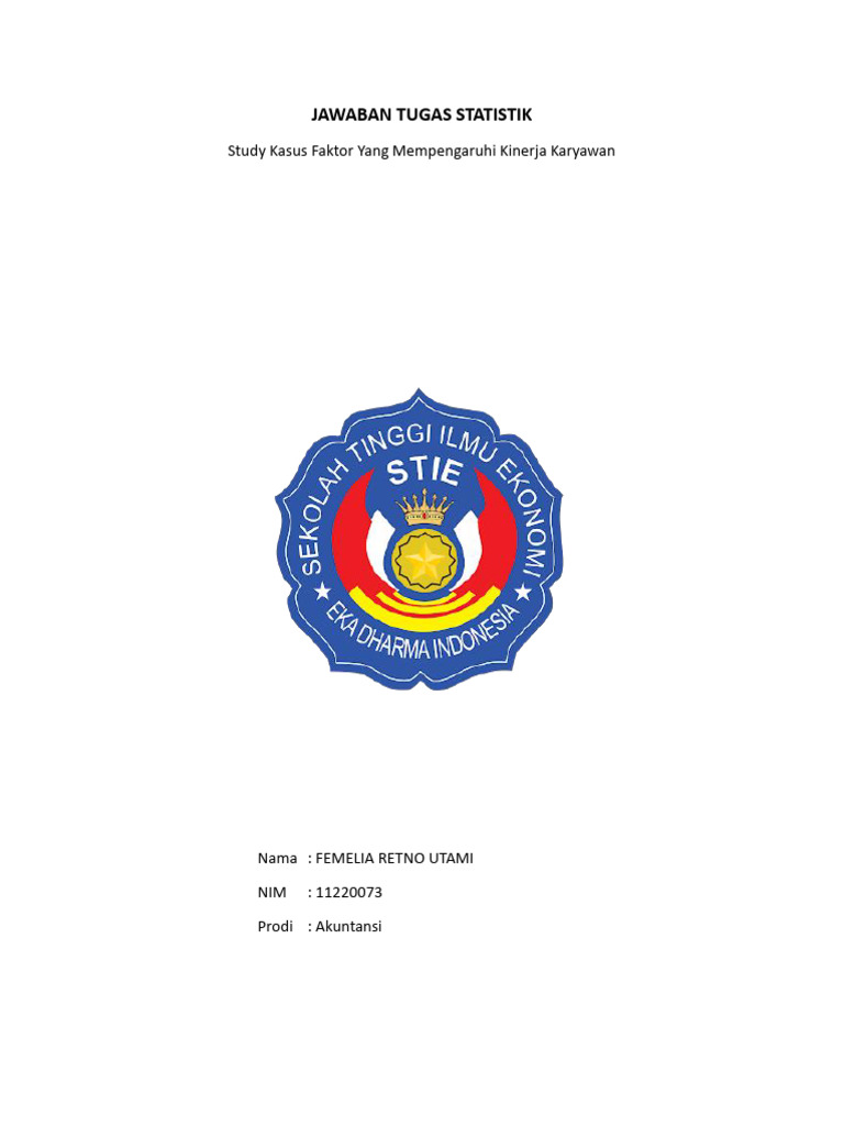 Jawaban Tugas Statistik - Femelia Retno Utami | PDF | Karier & Perkembangan