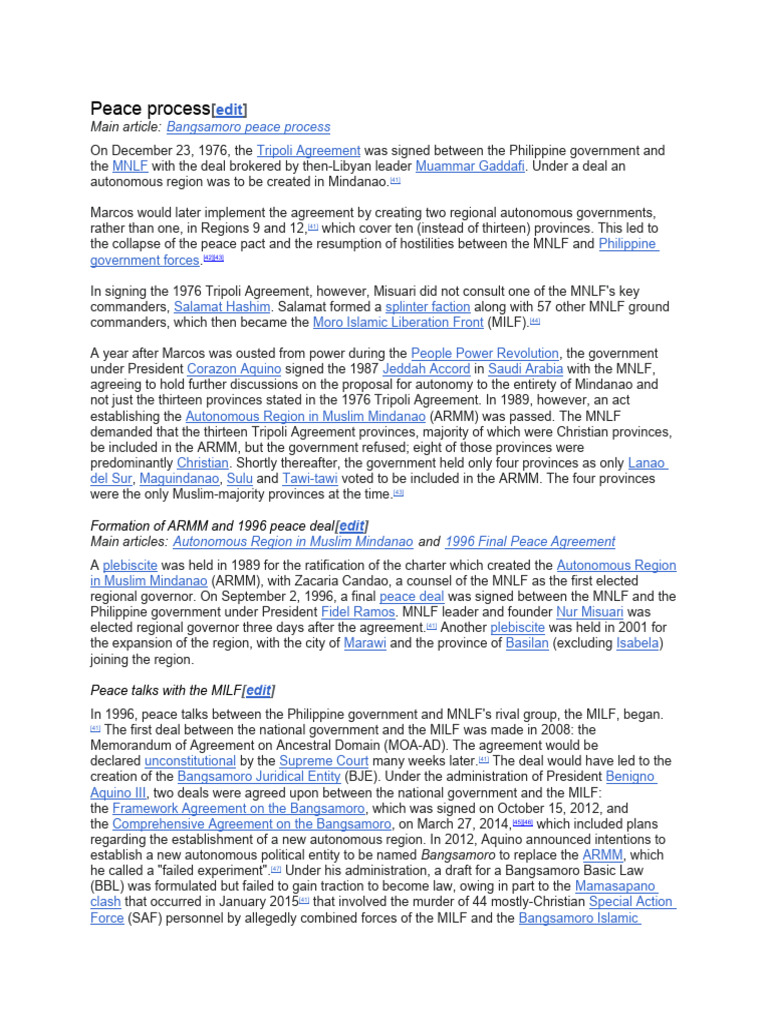 Bangsamoro Peace Process | PDF | Mindanao | Philippines