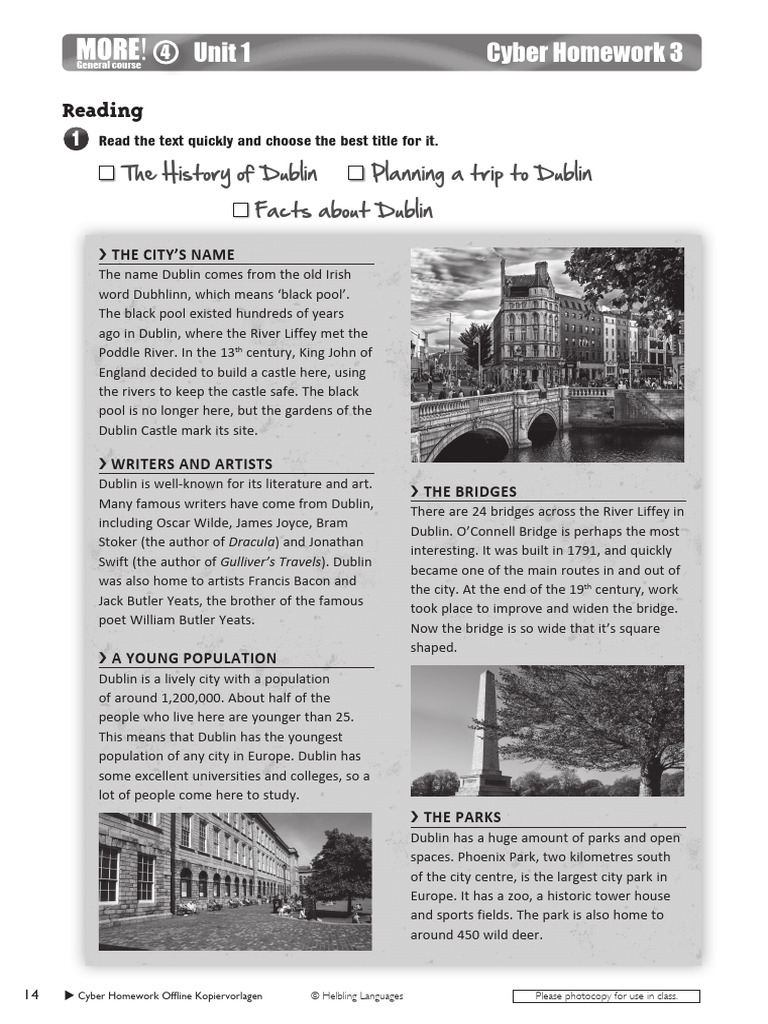 Cyber Homework 3 Unit 1: Reading | Download Free PDF | Dublin