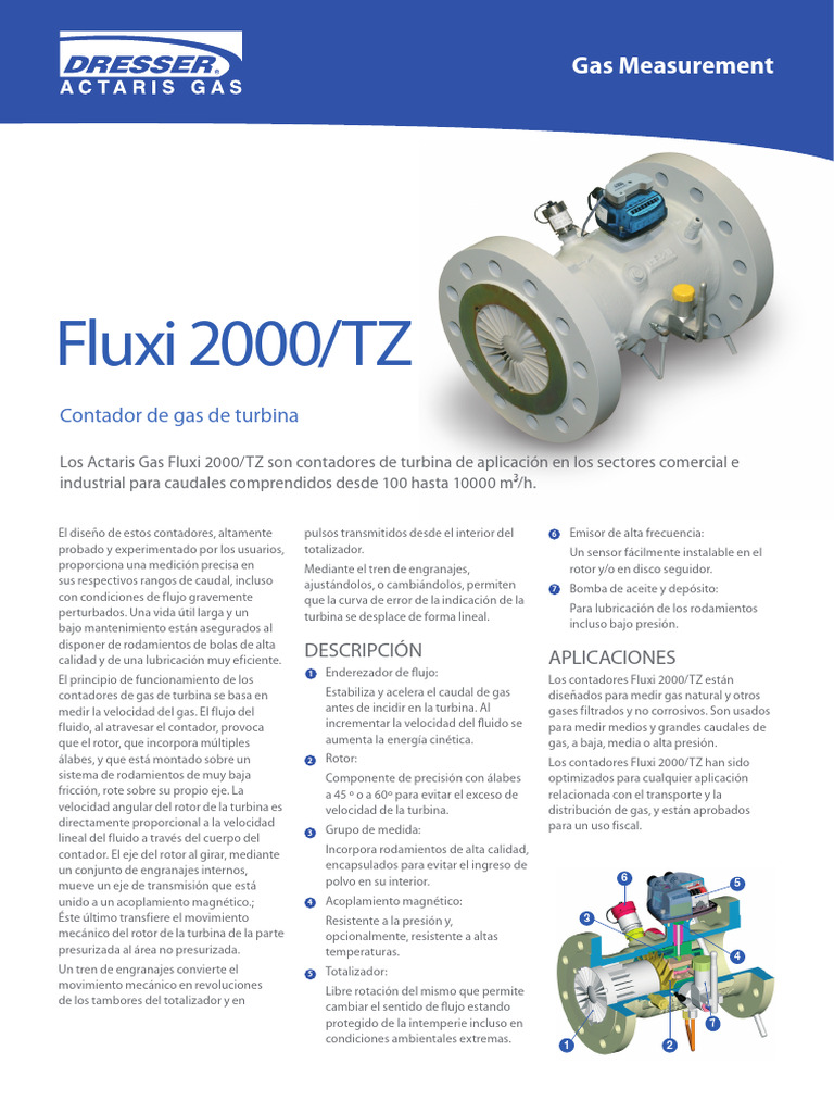 Actaris Gas Measurement Fluxi 2000 TZTurbine Meter Brochure ES | PDF ...