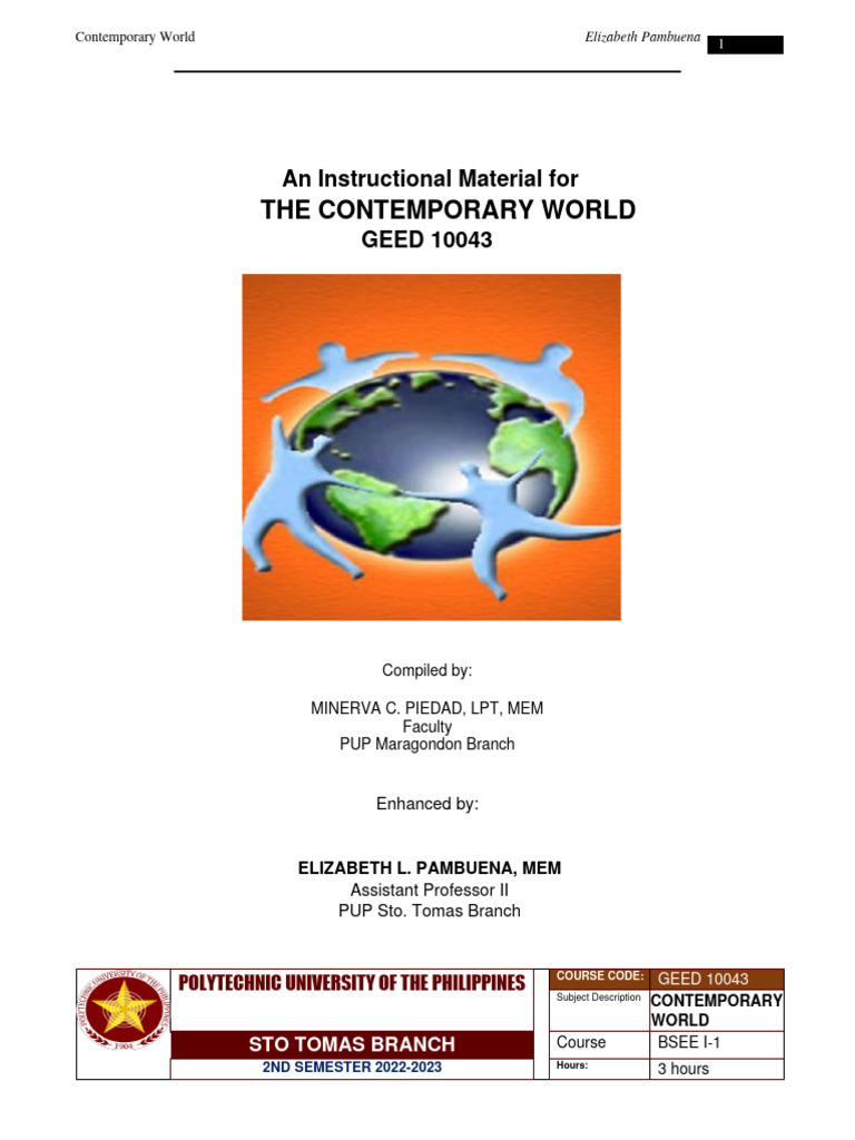 IM Contemporary WOrld BSIE I 1 Final | PDF | Globalization