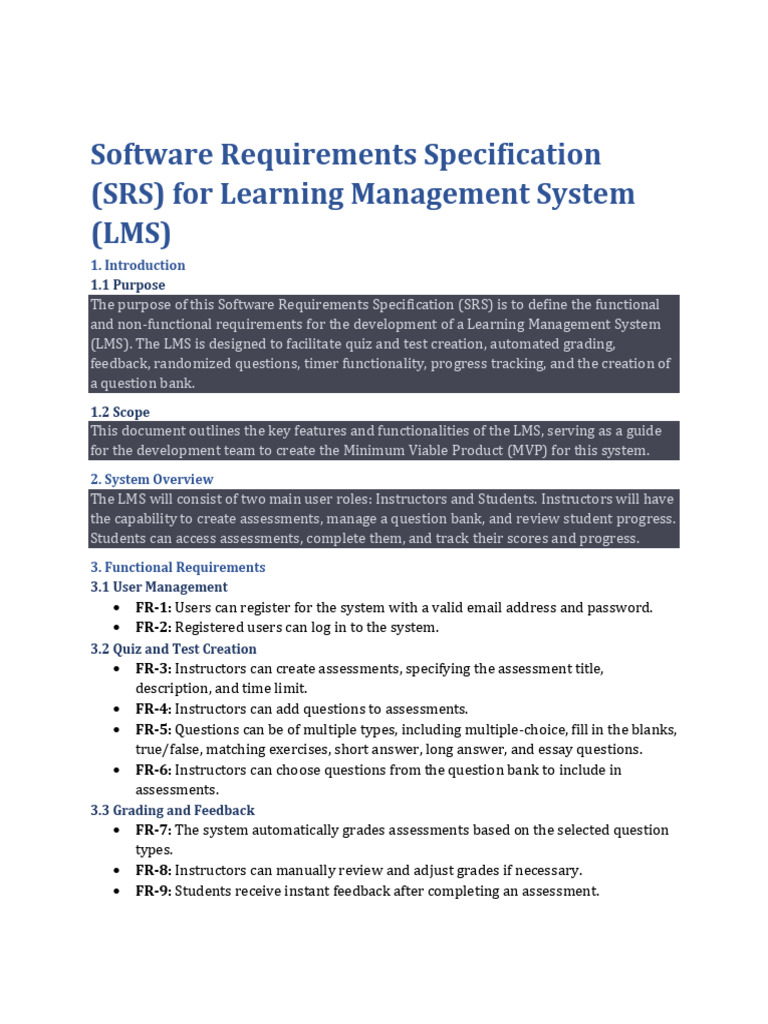 LMS SRS | PDF | Information Technology | Computer Engineering