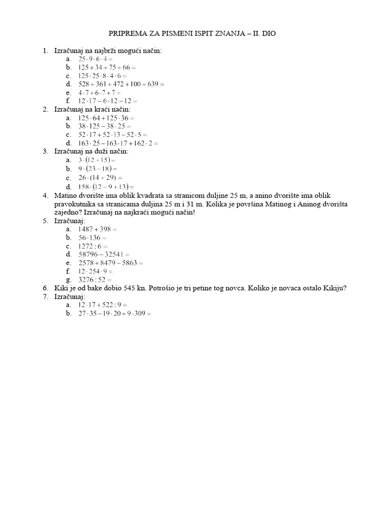 Priprema Za Pismeni Ispit Znanja Ii Dio | PDF