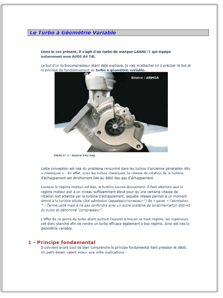 Le Turbo À Géométrie Variable - PDF | PDF