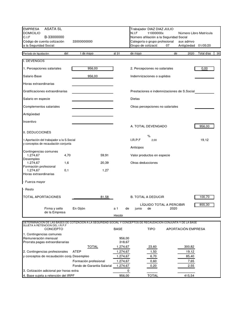Notas de Clase ASATA E1 | PDF | Salario | Empleo