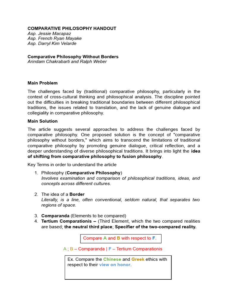 Presentation On Comparative Philosophy | Download Free PDF | Idea ...