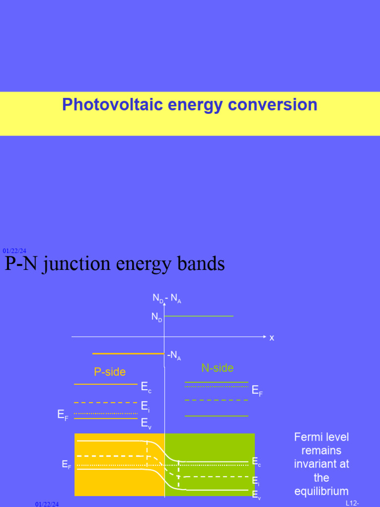 Photovoltaic Conversion - 3 | PDF | P–N Junction | Electricity